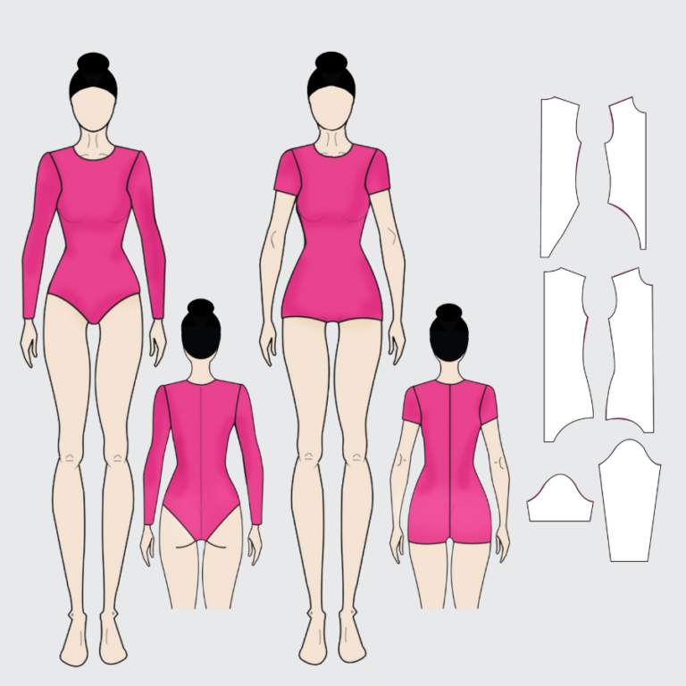 Women Bodysuit Sewing Pattern | Long & | Basic Pattern Block