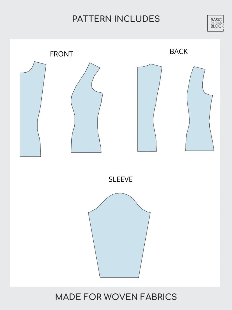 Princess Seam Torso & Sleeve Sewing-Pattern-Block