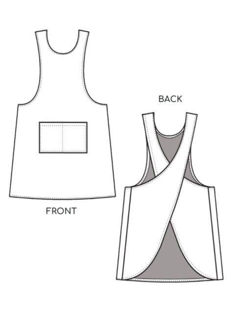 Versatile Cross-Back Apron PDF Sewing | Basic Pattern Block