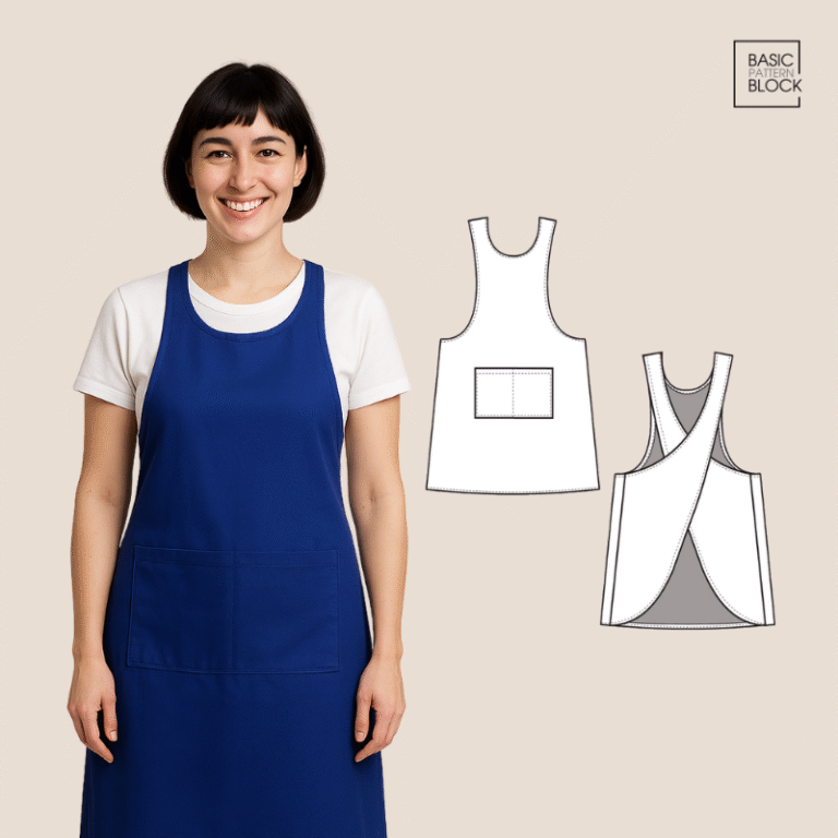 Versatile Cross-Back Apron PDF Sewing | Basic Pattern Block