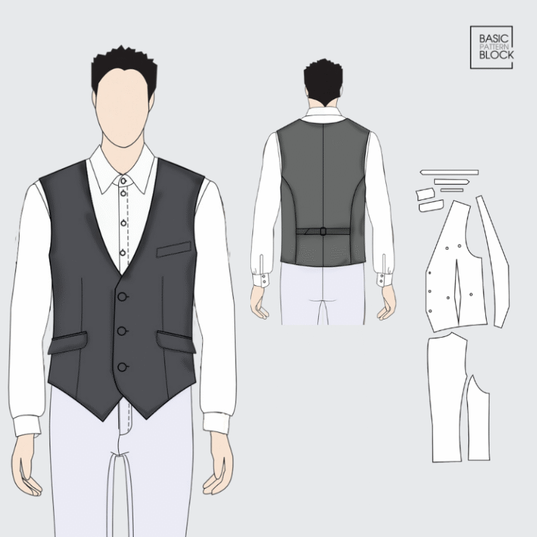 Men's Waistcoat Sewing Pattern Block | | Basic Pattern Block