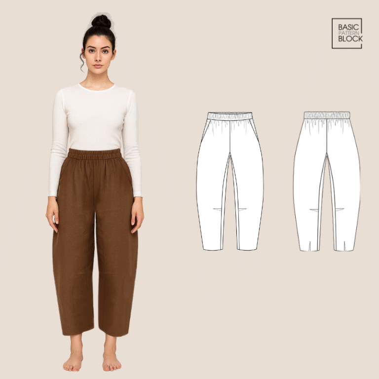 Women’s Barrel Pants Sewing Pattern | Relaxed Fit | Woven